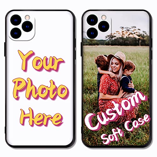 Unique-Custom-Gift Personalized Photo Black Matte Soft TPU Slim Phone Case for OPPO R17 Find X2 X3 F17 F9 A94 A72 Reno 8 7 6 5 Realme 9 8 Pro, Customize Picture Thin Silicone Back Bumper Cover