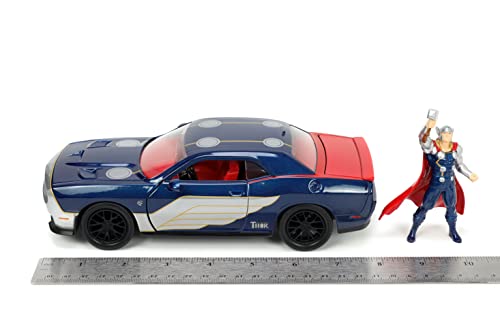 Jada Toys Marvel 2015 Dodge Challenger SRT Hellcat Die-cast Car w/ 2.75" Thor Figure, Toys for Kids and Adults