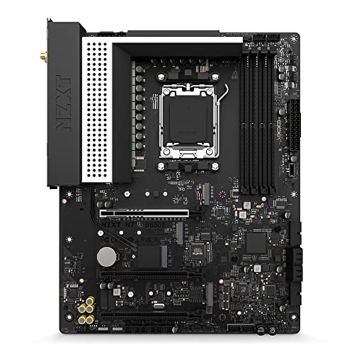 NZXT N7 B650E - N7-B65XT-W1 - AMD B650 chipset (Supports AMD 7000 Series CPUs) - ATX Gaming Motherboard - Integrated Rear I/O Shield - Wifi 6 connectivity - White