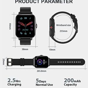 Iaret Smart Watch for Women Men (Answer/Make Call), Fitness Tracker for Android iOS Phones Waterproof Smartwatch 1.7" HD Full Touch Screen Activity Trackers Heart Rate Sleep Monitor Pedometer, Black