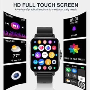 Iaret Smart Watch for Women Men (Answer/Make Call), Fitness Tracker for Android iOS Phones Waterproof Smartwatch 1.7" HD Full Touch Screen Activity Trackers Heart Rate Sleep Monitor Pedometer, Black