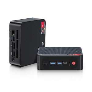 beelink ser5 mini pc, amd ryzen 5 5560u (6c/12t, up to 4.0ghz), 16gb ram ddr4 500gb nvme ssd, mini desktop computer support 4k@60hz, three display, wifi6, bt5.2, hdmi+dp, type-c, gigabit lan, office