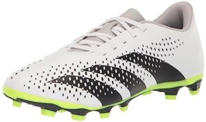 adidas unisex predator accuracy.4 firm ground sneaker, white/core black/lucid lemon, 10.5 us men