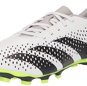 adidas Unisex Predator Accuracy.4 Firm Ground Sneaker, White/Core Black/Lucid Lemon, 10.5 US Men