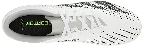 adidas Unisex Predator Accuracy.4 Firm Ground Sneaker, White/Core Black/Lucid Lemon, 10.5 US Men