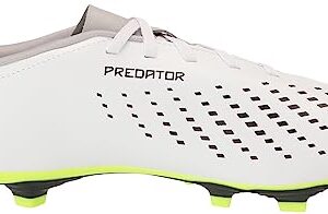 adidas Unisex Predator Accuracy.4 Firm Ground Sneaker, White/Core Black/Lucid Lemon, 10.5 US Men