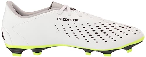 adidas Unisex Predator Accuracy.4 Firm Ground Sneaker, White/Core Black/Lucid Lemon, 10.5 US Men