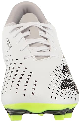 adidas Unisex Predator Accuracy.4 Firm Ground Sneaker, White/Core Black/Lucid Lemon, 10.5 US Men