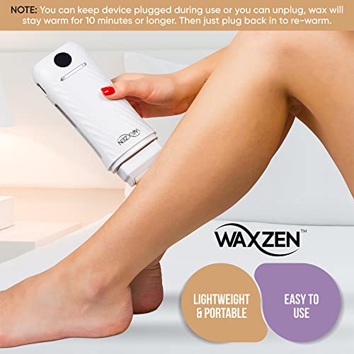 Wax roller kit, Roll on wax kit, WAXZEN digital roll on wax warmer kit, Roll on Wax Warmer for Hair removal, 2 Honey Wax cartridges, 100 pcs strips, Pre and Post Wax Spray