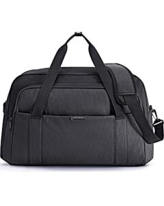 gym bag for men women, bagsmart 40l sports travel duffle bag with shoe bag, carry on weekender bag with wet pocket, overnight bag with multiple pockets for gym, traveling(black)