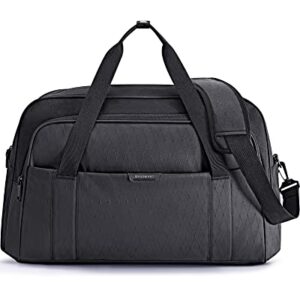 Gym Bag for Men Women, BAGSMART 40L Sports Travel Duffle Bag with Shoe Bag, Carry On Weekender Bag with Wet Pocket, Overnight Bag with Multiple Pockets for Gym, Traveling(Black)