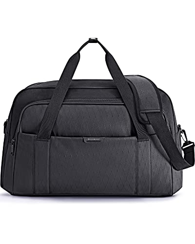 Gym Bag for Men Women, BAGSMART 40L Sports Travel Duffle Bag with Shoe Bag, Carry On Weekender Bag with Wet Pocket, Overnight Bag with Multiple Pockets for Gym, Traveling(Black)