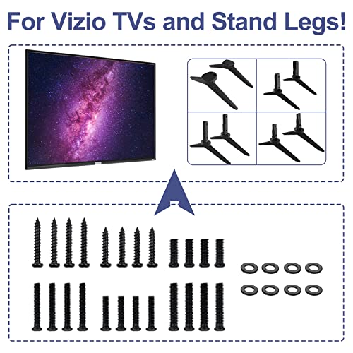 TV Mount Screws for Vizio TV Legs Screws, TV Stand Screws for Vizio 32" 40" 43" 50" 55" 58" 60" 65" TV Legs, for Vizio V-Series D-Series TV Stand legs Screw, for Vizio HD LED HDR Smart TV Stand Screws