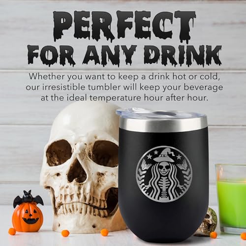 Halloween Starbucks 12oz Halloween Coffee Mug - Stainless Steel Insulated Tumbler with Lid - Halloween Cups for Hot & Cold Drinks - Halloween-themed Mug, Halloween Mug