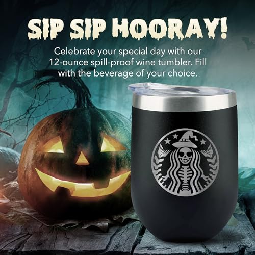 Halloween Starbucks 12oz Halloween Coffee Mug - Stainless Steel Insulated Tumbler with Lid - Halloween Cups for Hot & Cold Drinks - Halloween-themed Mug, Halloween Mug