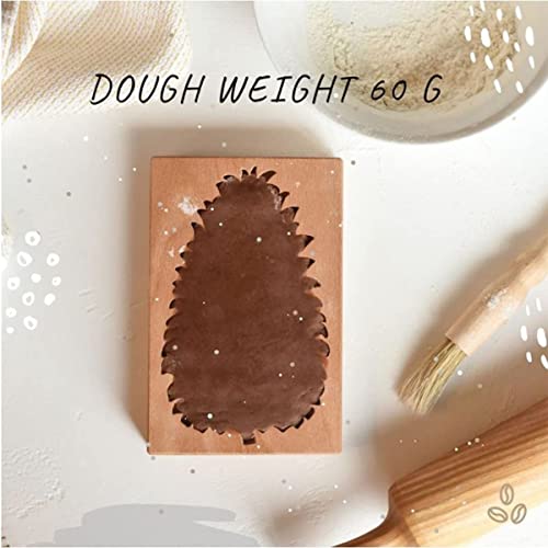 Cosybeau Custom Cookie Stamps Molds for Springerle, Tragacanth, Marzipan, Russian Pryanik, Gingerbread, Lebkuchen and Tirggel, Wooden Cookie Press for Baking DIY Thanksgiving Christmas (Pine Cones)