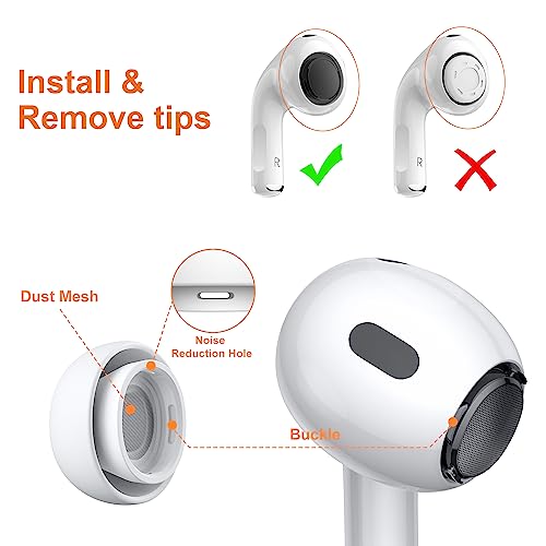 [4 Pairs XS/S/M/L] Link Dream Ear Tips for AirPods Pro 2 (2nd Generation) Silicon Ear Buds Tips with Portable Storage Box (XS/S/M/L)