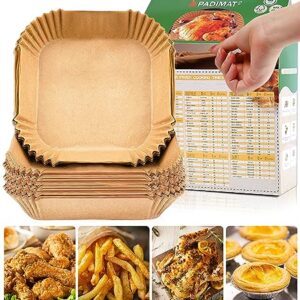 Air Fryer Disposable Paper Liners, 120 Pcs Square Airfryer Parchment Cooking Non-Stick Liner Accessories, Microwave Oven, Frying Pan, Oil-proof Air Fryers Filters Sheets for 5 6 7 8 Qt Baking Basket