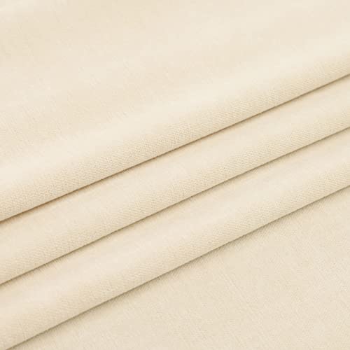 AMPHIWELL Ivory Velvet Curtains 102 Inches Long Room Darkening Curtains for Living Room Thermal Insulated Curtains Grommet Window Curtains for Bedroom Curtains 2 Panel Sets 52" W x 102" L