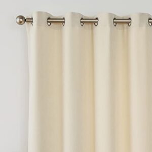 AMPHIWELL Ivory Velvet Curtains 102 Inches Long Room Darkening Curtains for Living Room Thermal Insulated Curtains Grommet Window Curtains for Bedroom Curtains 2 Panel Sets 52" W x 102" L