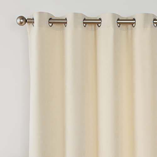 AMPHIWELL Ivory Velvet Curtains 102 Inches Long Room Darkening Curtains for Living Room Thermal Insulated Curtains Grommet Window Curtains for Bedroom Curtains 2 Panel Sets 52" W x 102" L