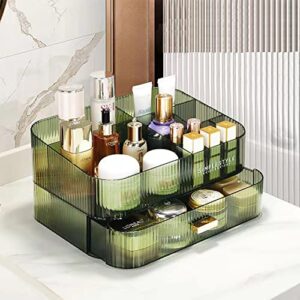 MIUOPUR Makeup Organizer with Stackable Drawers, Bathroom Vanity Organizers and Storage, Ideal for Desk and Dresser Countertops, Great for Cosmetics, skincare, Lipsticks, Nail Care -Green