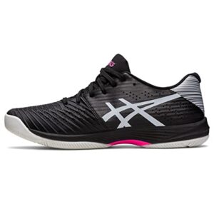 asics men's solution swift flytefoam tennis shoes, 11.5, black/hot pink