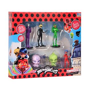 p.m.i. miraculous ladybug designs topeez | 8 miraculous ladybug topeez out of 16 designs in 1 pack | 6 topeez and 2 rare hidden mystery topeez (assortment b)