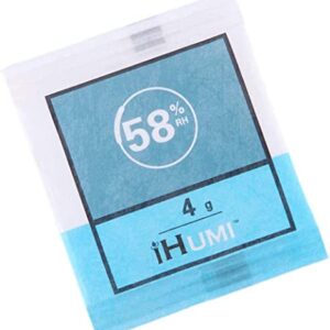 IHUMI Humidity Control Packs,58-Percent RH 2-Way Humidor Packs,Humidity Packs for Herbal,4 Gram 60 Pack