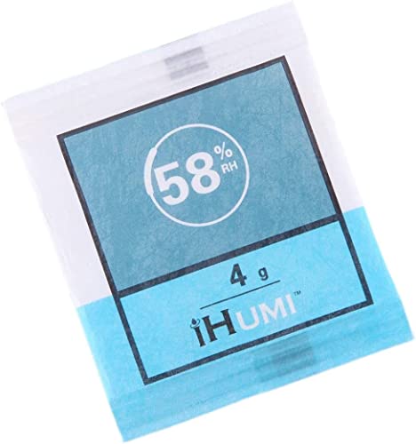 IHUMI Humidity Control Packs,58-Percent RH 2-Way Humidor Packs,Humidity Packs for Herbal,4 Gram 60 Pack