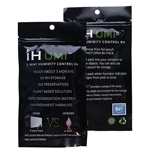 IHUMI Humidity Control Packs,58-Percent RH 2-Way Humidor Packs,Humidity Packs for Herbal,4 Gram 60 Pack