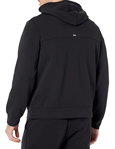 Amazon Essentials Men's Active Sweat Zip Through Hooded Sweatshirt (Available in Big & Tall), Black, Large