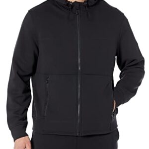 Amazon Essentials Men's Active Sweat Zip Through Hooded Sweatshirt (Available in Big & Tall), Black, Large