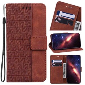 SHOYAO Phone Cover Wallet Folio Case for Oppo REALME 7 PRO, Premium PU Leather Slim Fit Cover for REALME 7 PRO, Horizontal Viewing Stand, Lanyard, Easy Installation, Brown