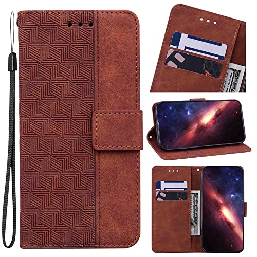 SHOYAO Phone Cover Wallet Folio Case for Oppo REALME 7 PRO, Premium PU Leather Slim Fit Cover for REALME 7 PRO, Horizontal Viewing Stand, Lanyard, Easy Installation, Brown