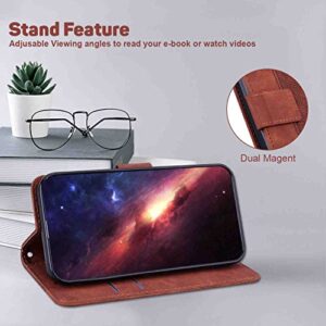 SHOYAO Phone Cover Wallet Folio Case for Oppo REALME 7 PRO, Premium PU Leather Slim Fit Cover for REALME 7 PRO, Horizontal Viewing Stand, Lanyard, Easy Installation, Brown