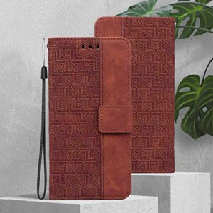 SHOYAO Phone Cover Wallet Folio Case for Oppo REALME 7 PRO, Premium PU Leather Slim Fit Cover for REALME 7 PRO, Horizontal Viewing Stand, Lanyard, Easy Installation, Brown