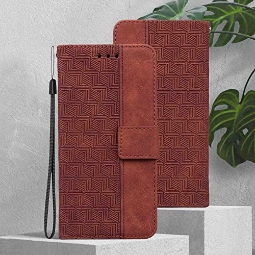 SHOYAO Phone Cover Wallet Folio Case for Oppo REALME 7 PRO, Premium PU Leather Slim Fit Cover for REALME 7 PRO, Horizontal Viewing Stand, Lanyard, Easy Installation, Brown