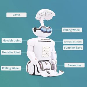 ZSEM Smart Robot for Kids RC Robot Desk Lamp Dancing Walking Singing Reable Toys ATM Saving Box with Passwo for Boys Girls Christmas Educational Gift