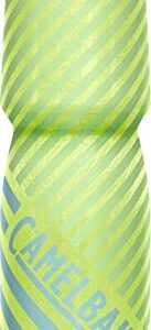 CamelBak Podium Chill Insulated Bike Water Bottle - Easy Squeeze Bottle - Fits Most Bike Cages - 24oz, Lime/Blue Stripe