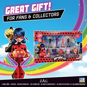 P.M.I. Miraculous Ladybug Designs Topeez | 12 Miraculous Ladybug Topeez Out of 16 Designs in 1 Pack | 6 Topeez and 2 Rare Hidden Mystery Topeez (Assortment B)