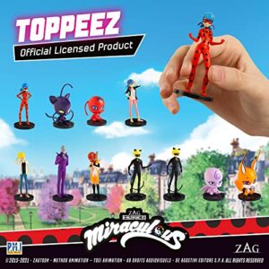 P.M.I. Miraculous Ladybug Designs Topeez | 12 Miraculous Ladybug Topeez Out of 16 Designs in 1 Pack | 6 Topeez and 2 Rare Hidden Mystery Topeez (Assortment B)