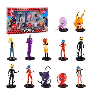 P.M.I. Miraculous Ladybug Designs Topeez | 12 Miraculous Ladybug Topeez Out of 16 Designs in 1 Pack | 6 Topeez and 2 Rare Hidden Mystery Topeez (Assortment B)