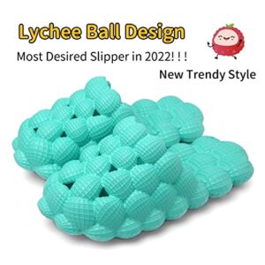 scecocrs Kids Bubble Slides Golf Ball Shoes Blue, Boys Girls Funny Lychee Massage Bubble Slippers, Non-Slip Thick Sole House Slippers Shower Sandals