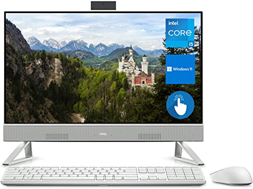 Dell Inspiron 5410 All-in-One Desktop, 23.8'' FHD IPS Touchscreen, 12th Gen Intel Core i5-1235U, 12GB RAM, 256GB SSD + 1TB HDD, HDMI, RJ-45, 1080p, Wireless KB&Mouse, Wi-Fi 6, Windows 11 Home, White