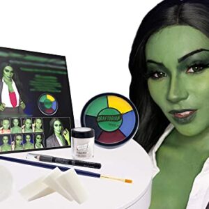 Graftobian Gamma-Jen: Attorney at Law She Hero Makeup Kit - Green Superhero Makeup for Cosplay & Halloween Costumes - Full Color Instructions