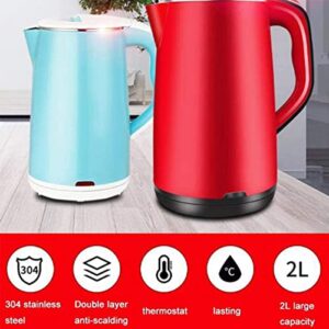 MDRBB Electric Kettle， Stainless Steel Tea Kettle, 1500W Fast Boiling Cordless Water Kettle, Electric Hot Water Kettle Tea Heater 2L with Auto Shut-Off, for Coffee, Tea, Beverages/Red/18 * 18 * 23Cm