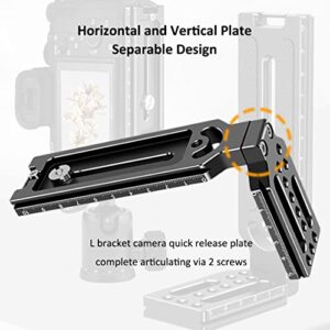 CofunKool Camera L Bracket for Sony A7 A7ii A7iii A7iv A7r4 A7rii A9ii FX3 AX700 A6400, Canon R6 R5 D3500 5D 70D 80d T2i T7i M50 SX540, Nikon Z5 Z6 Z7 Z9 D800 D810, DJI Ronin SC RSC2 RS2