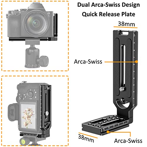 CofunKool Camera L Bracket for Sony A7 A7ii A7iii A7iv A7r4 A7rii A9ii FX3 AX700 A6400, Canon R6 R5 D3500 5D 70D 80d T2i T7i M50 SX540, Nikon Z5 Z6 Z7 Z9 D800 D810, DJI Ronin SC RSC2 RS2