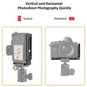 CofunKool Camera L Bracket for Sony A7 A7ii A7iii A7iv A7r4 A7rii A9ii FX3 AX700 A6400, Canon R6 R5 D3500 5D 70D 80d T2i T7i M50 SX540, Nikon Z5 Z6 Z7 Z9 D800 D810, DJI Ronin SC RSC2 RS2